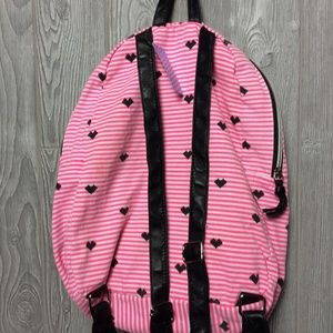 Bags | Nwt Pink And Black Heart Backpack | Poshmark